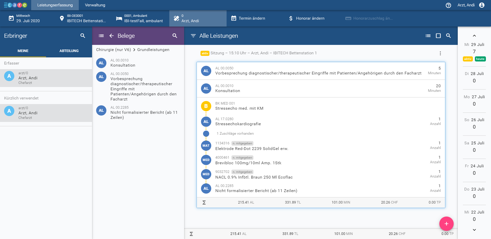 Erfassung | Basismodule | IBI-care